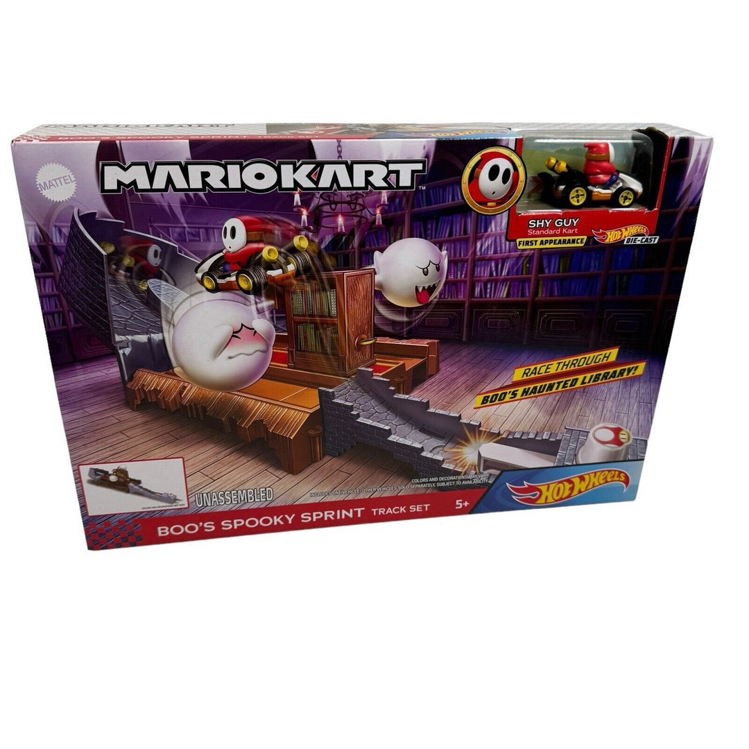 Mario Kart Boo's Spooky Sprint Track Set With Shy Guy Hot Wheels New - Etsy