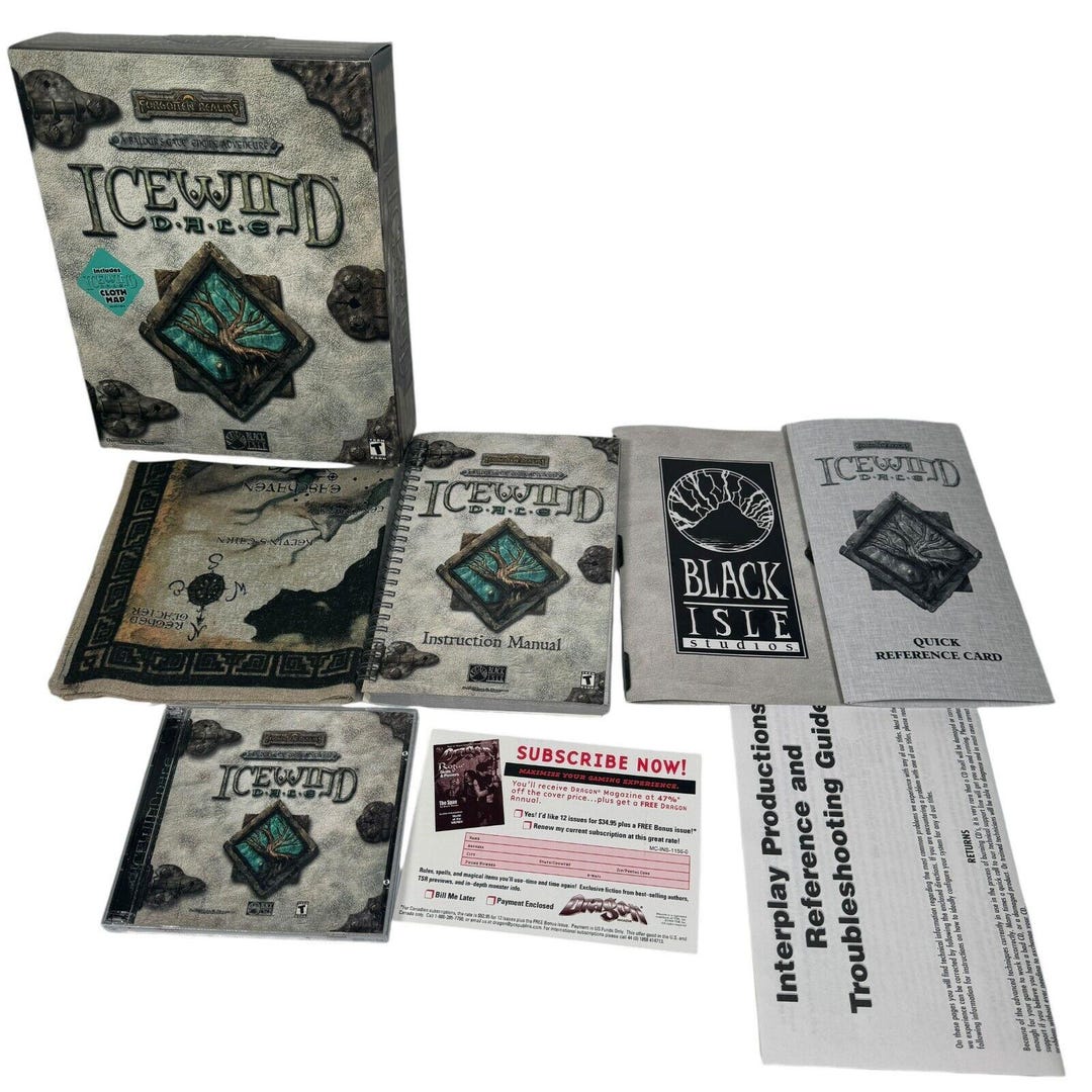Icewind Dale Original Pc Big Box Computer Rpg Video Game Forgotten ...