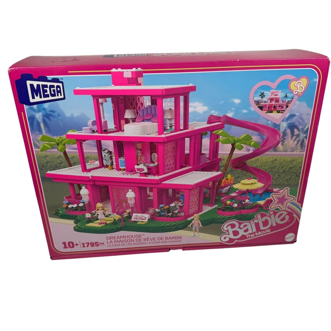 MEGA Brands Barbie the Movie Building Toys Set Dreamhouse 1795 Pieces 4 ...