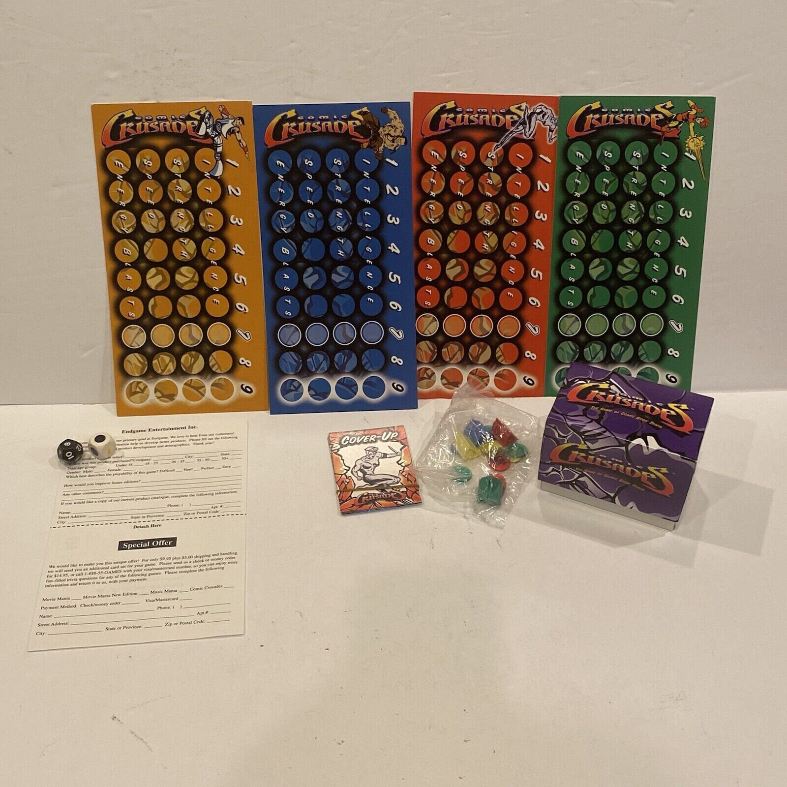 Vintage 1997 Comic Crusades Comic Book Trivia Board Game Endgame ...