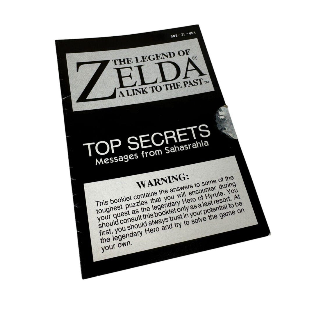 The Legend of Zelda: A Link to the Past Top Secrets Booklet - Etsy