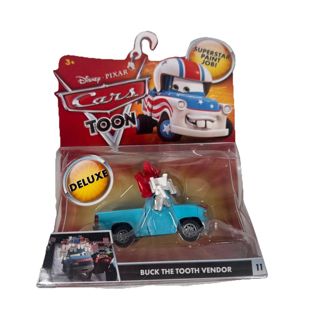 Disney Pixar Cars Toon Buck the Tooth Vendor Deluxe Mater the Greater ...