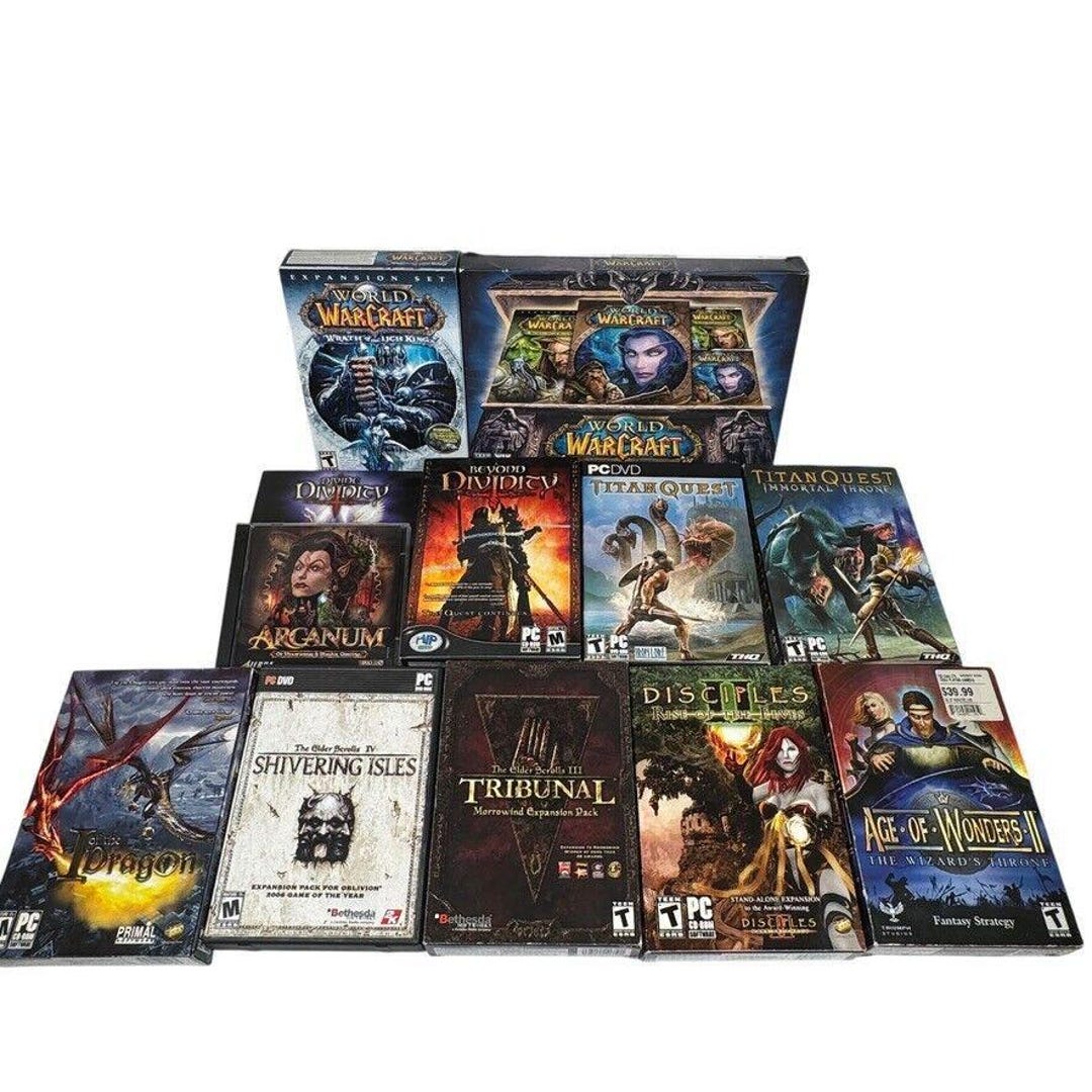 Lot of 12 RPG Strategy PC Games Complete World of Warcraft, Elder ...