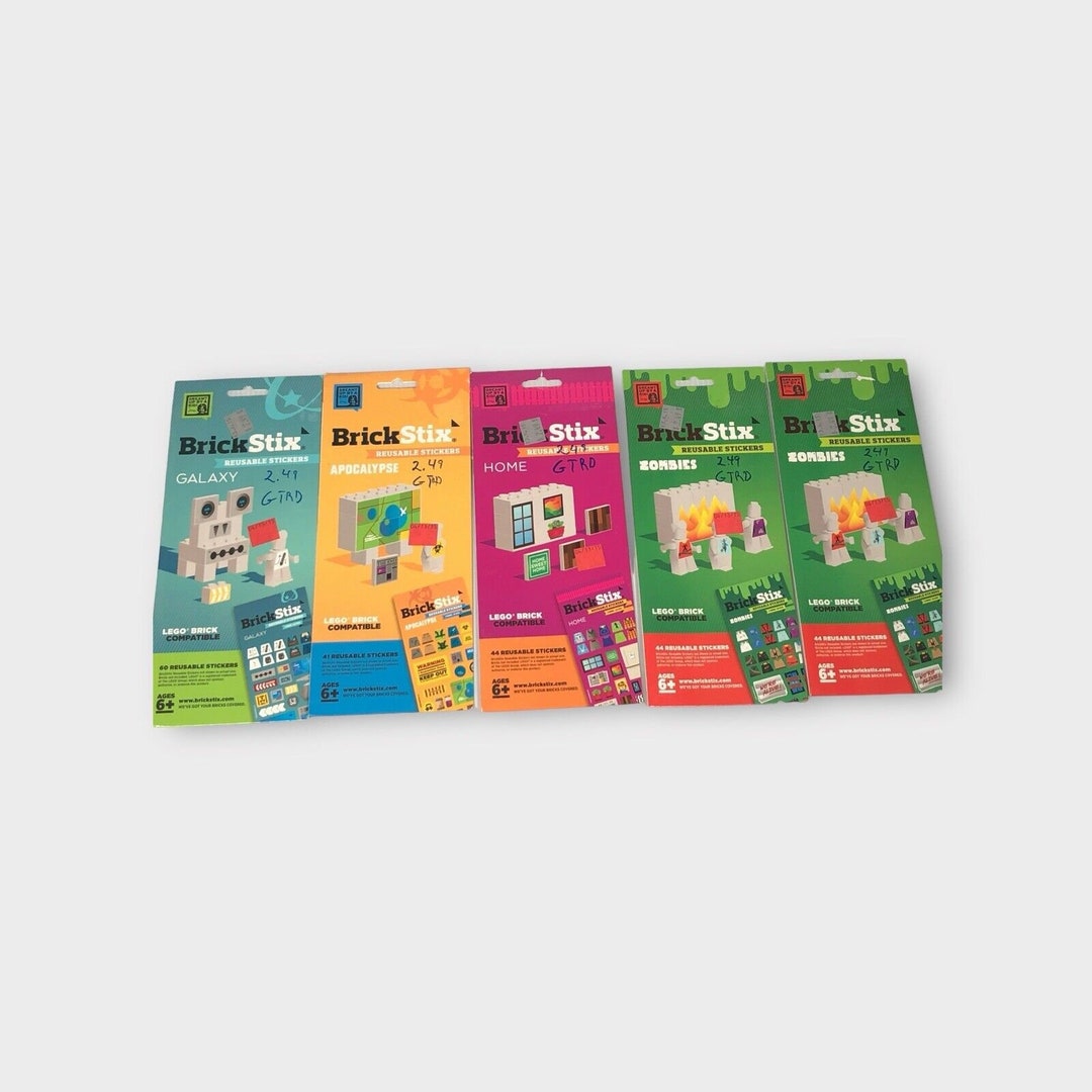 Brickstix Reusable Stickers Lego Brick Compatible Won't Residue Lot of ...