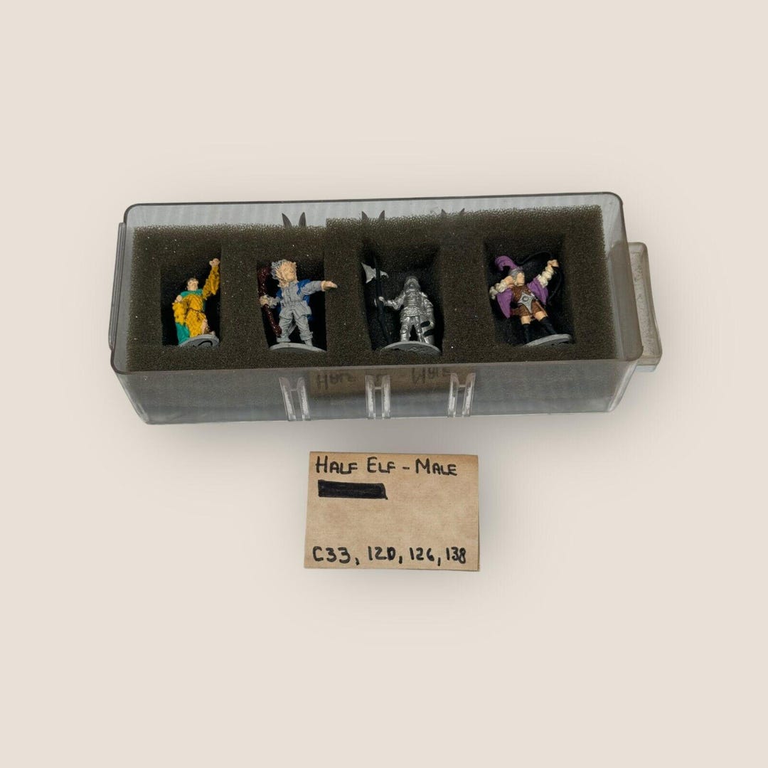 Dungeons and Dragons Lot of 4 Half Elf Male Lead Miniatures Ral Partha ...