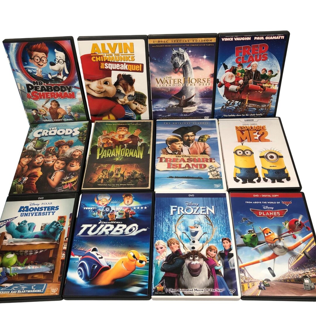 Lot of 12 Childrens Movie Dvds W/ Dreamworks, Frozen, Monsters ...