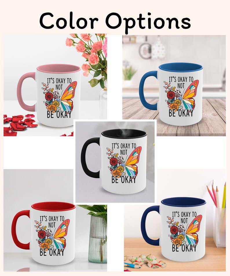 It's OK to Not Be Okay Coffee Mug Gift Aesthetic Mug Inspirational ...