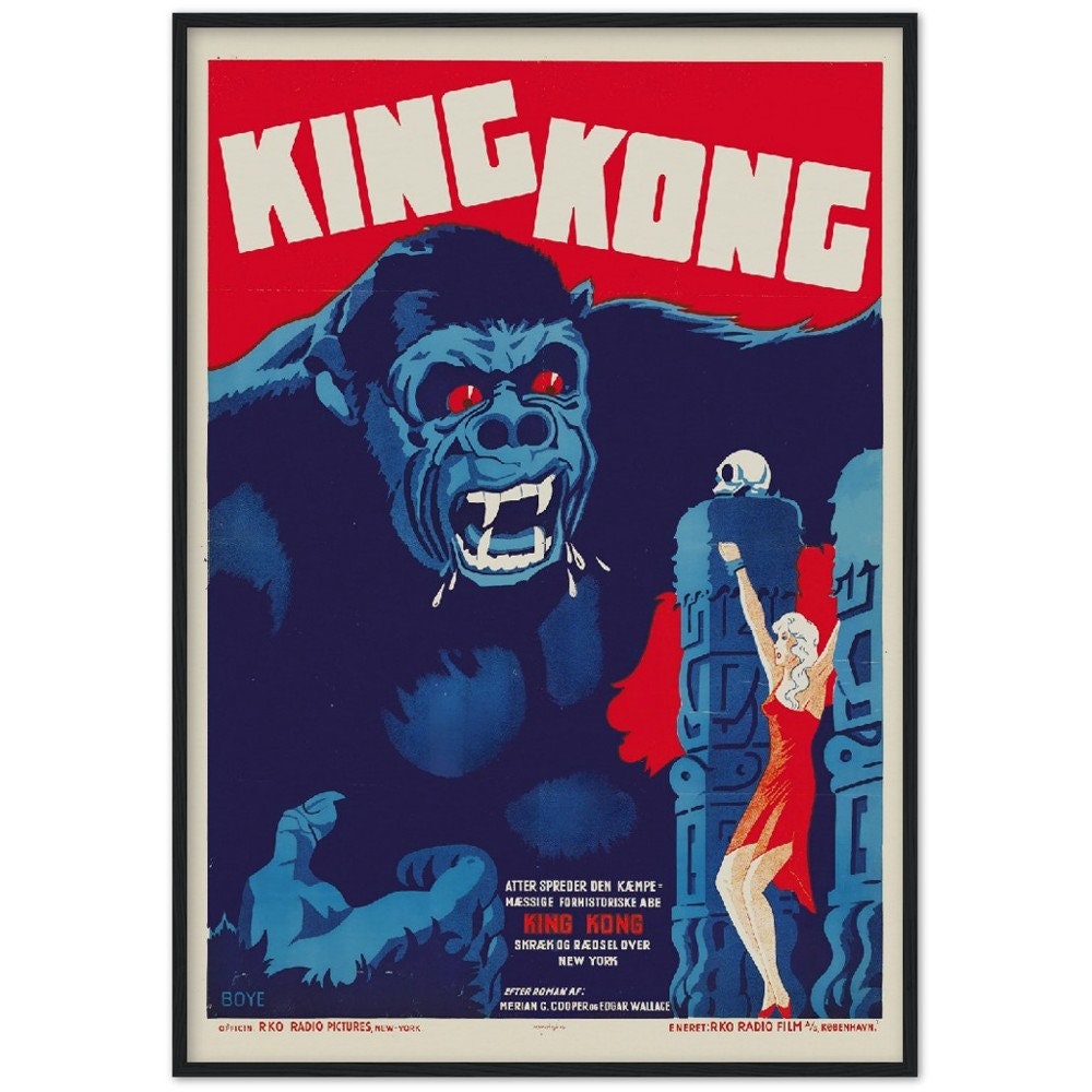 Framed, King Kong, Remastered Movie Poster, - Etsy