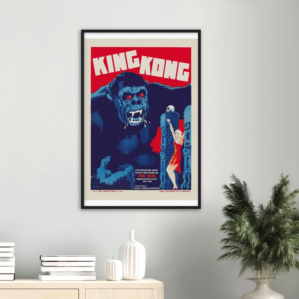Framed, King Kong, Remastered Movie Poster, - Etsy