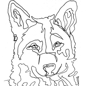Wolf One Line Drawing - Etsy