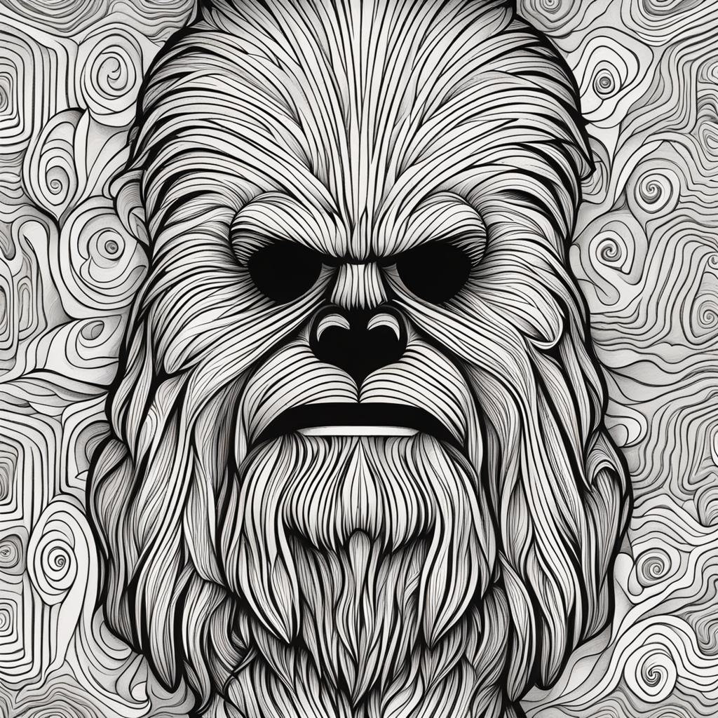 Chewbacca Line Drawing Impression, Star Wars Inspired Digital Download ...