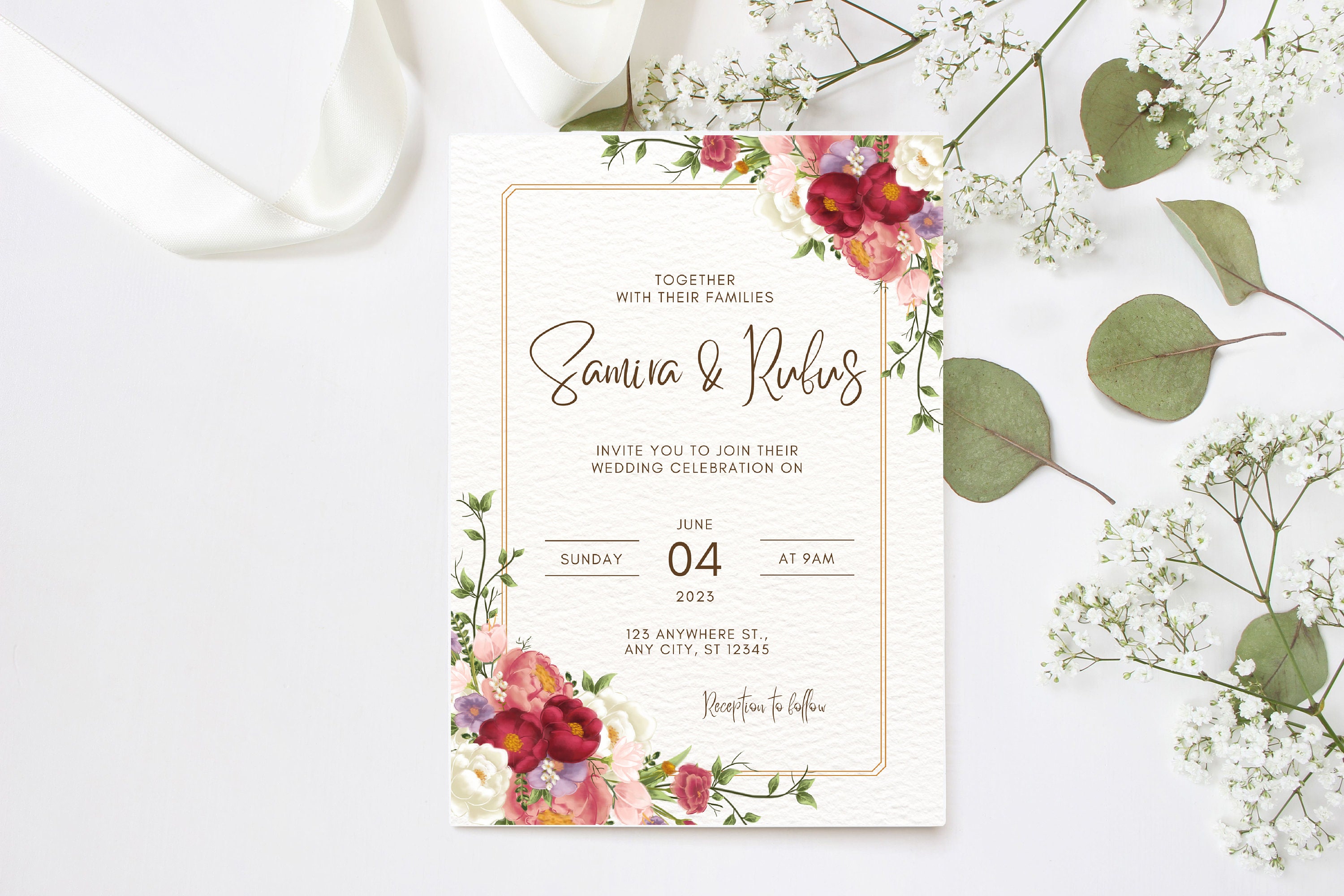 Simple, Elegant Wedding Invitation Templates for Your Perfect Day - Etsy