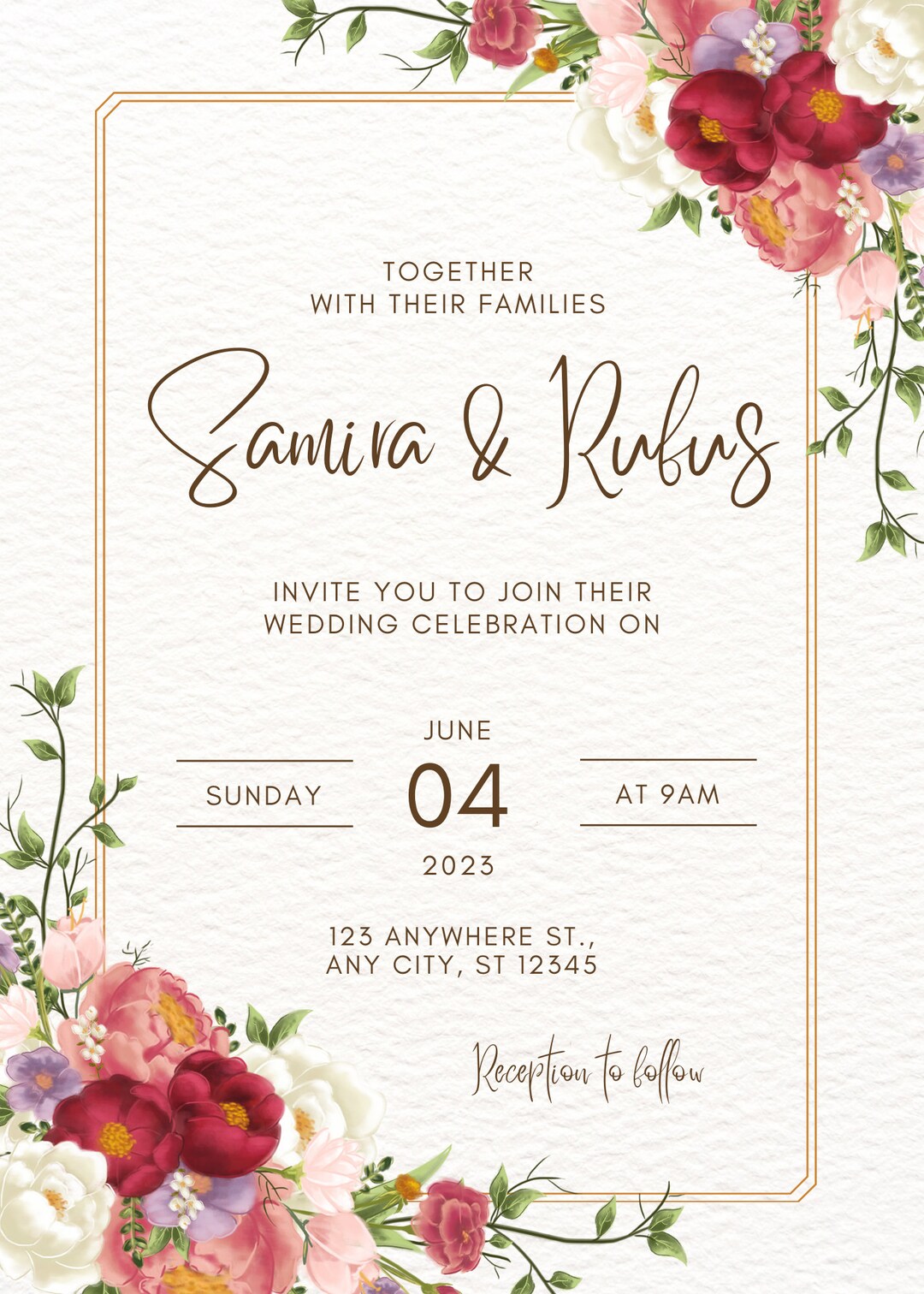 Simple, Elegant Wedding Invitation Templates for Your Perfect Day - Etsy