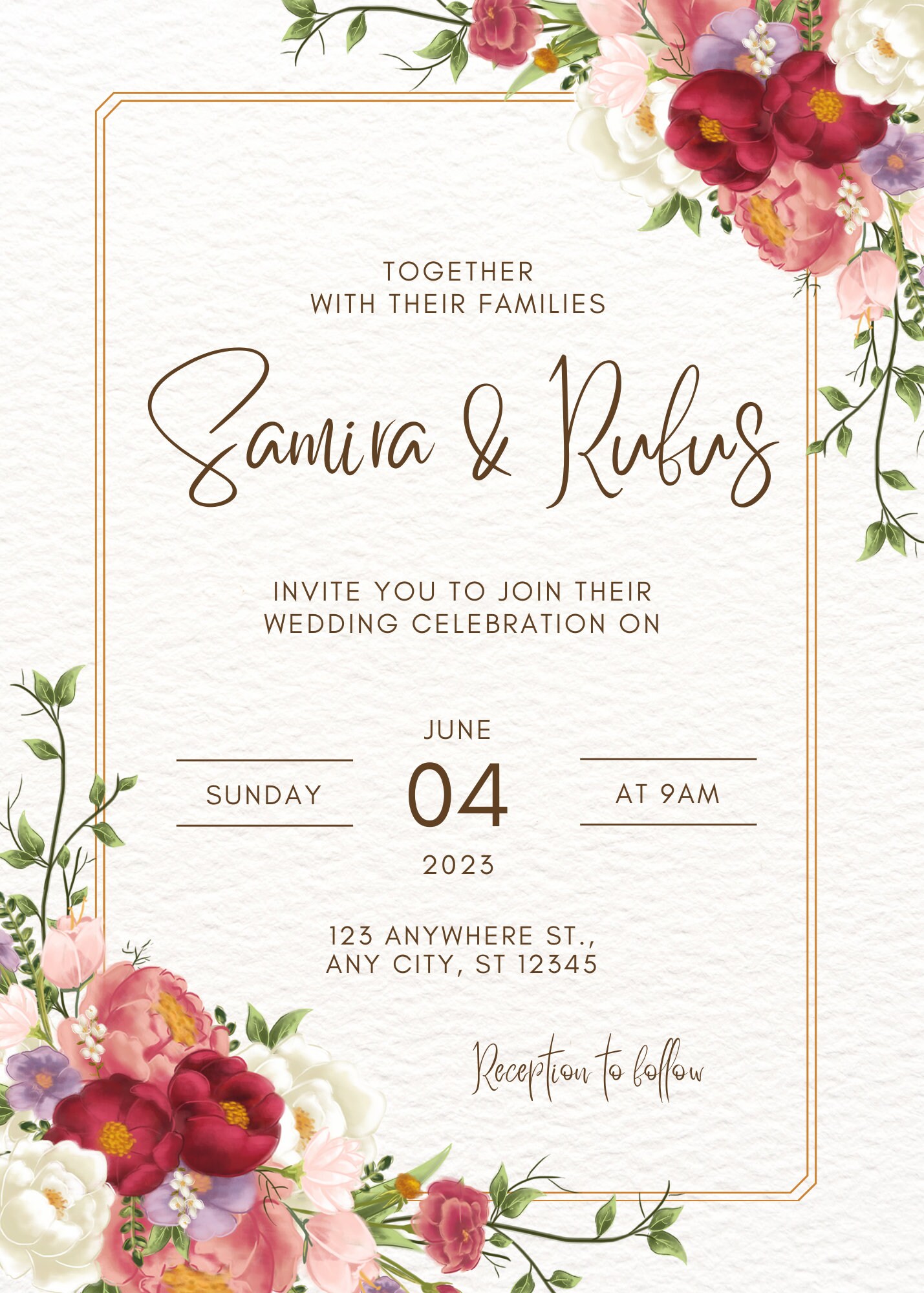 Simple, Elegant Wedding Invitation Templates for Your Perfect Day - Etsy