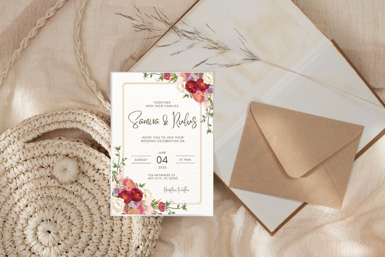 Simple, Elegant Wedding Invitation Templates for Your Perfect Day - Etsy