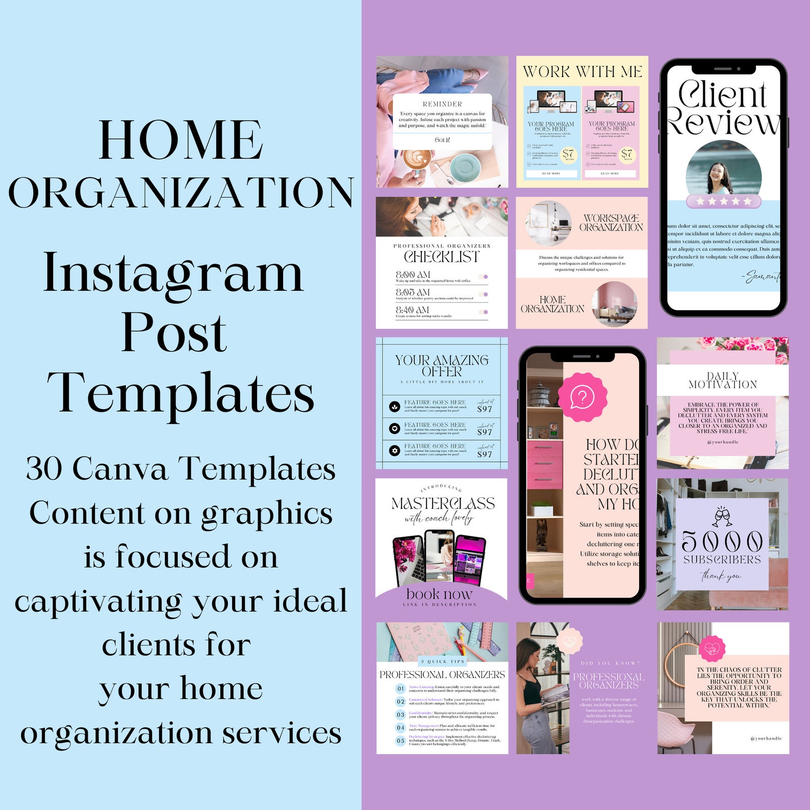 Organizer Social Media Templates | Decluttering | Cleaning Business ...