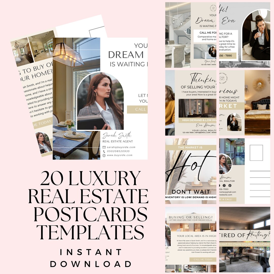 Luxury Real Estate Postcard Templates Instant Download Canva Templates