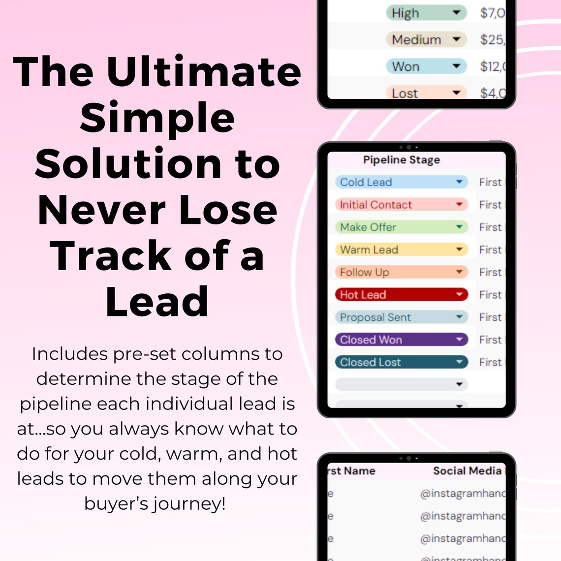 Business Pipeline Google Sheet | Client Tracker Spreadsheet | Google ...