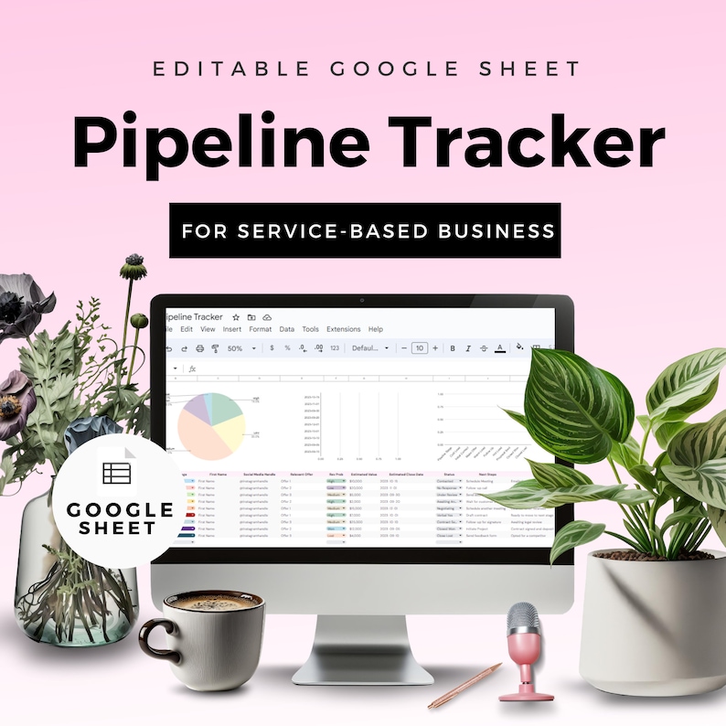 Business Pipeline Google Sheet | Client Tracker Spreadsheet | Google ...