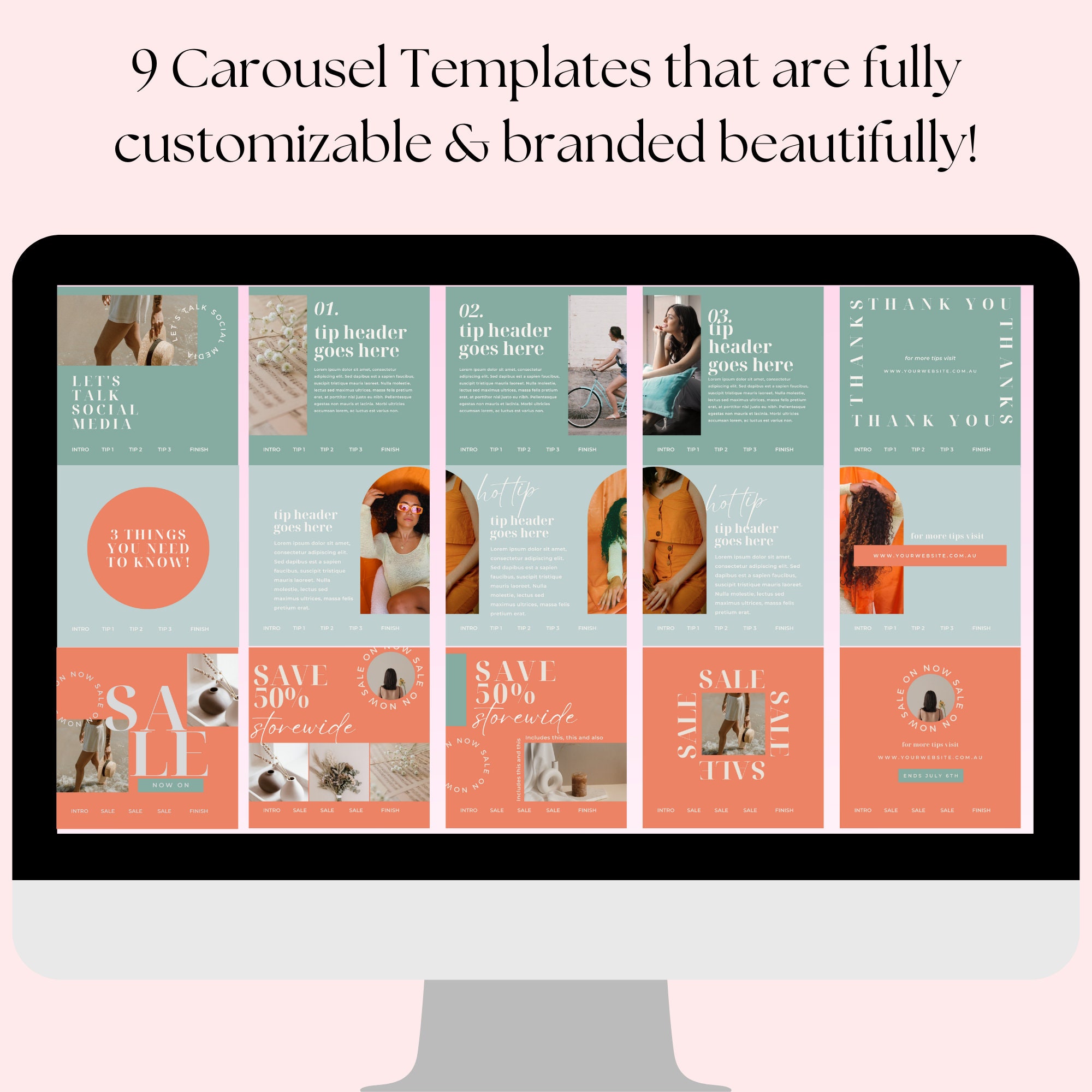 Instagram Carousel Templates INSTANT DOWNLOAD Social Media Templates ...