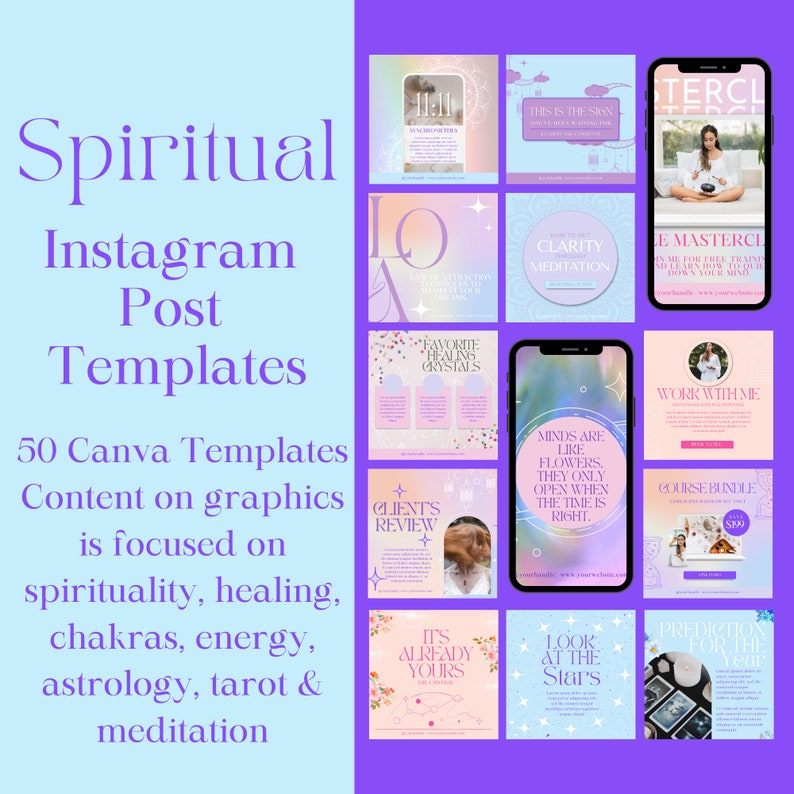 Spiritual Instagram Post Templates, Law of Attraction, Astrology ...