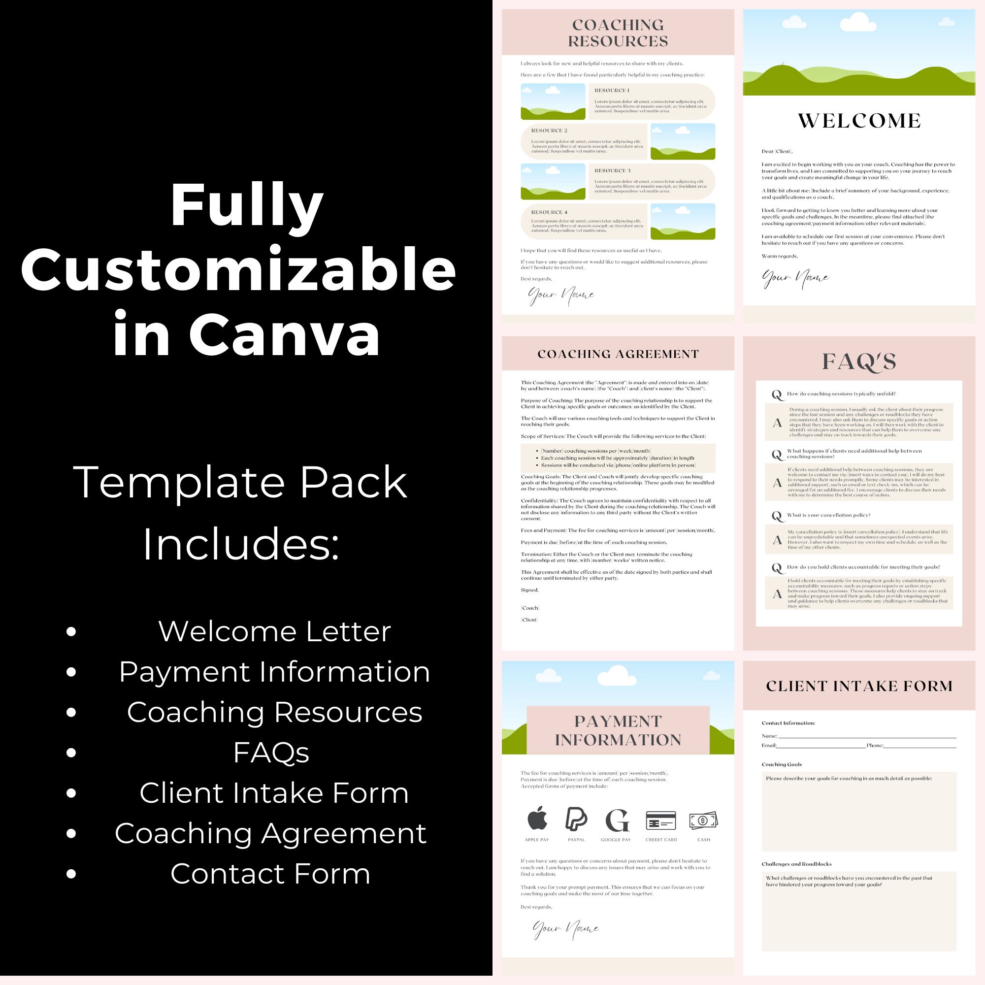 Welcome Packet Template for Coaching Clients INSTANT DOWNLOAD, Welcome ...
