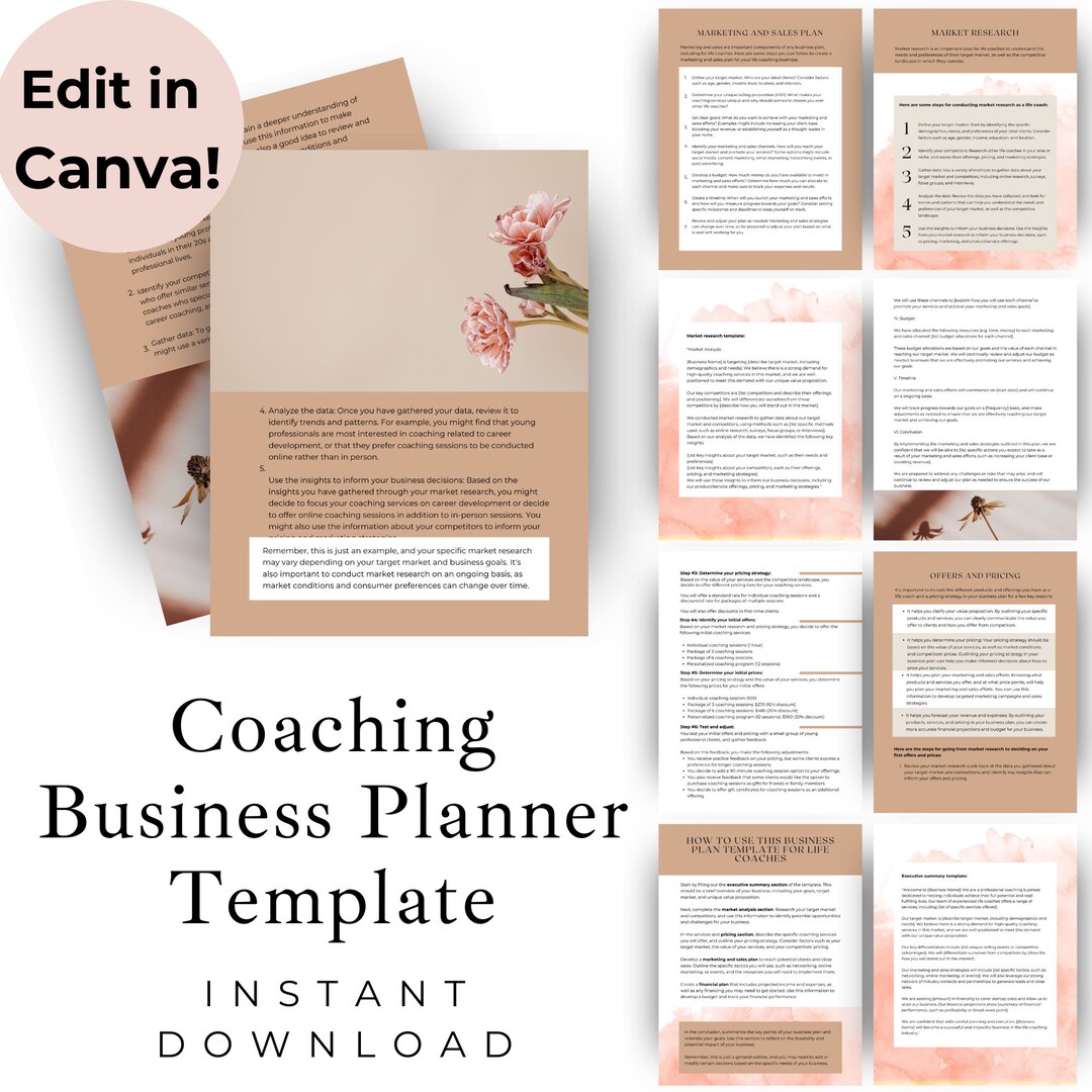Life Coach Business Plan Template | Marketing Plan for Life Coaching ...