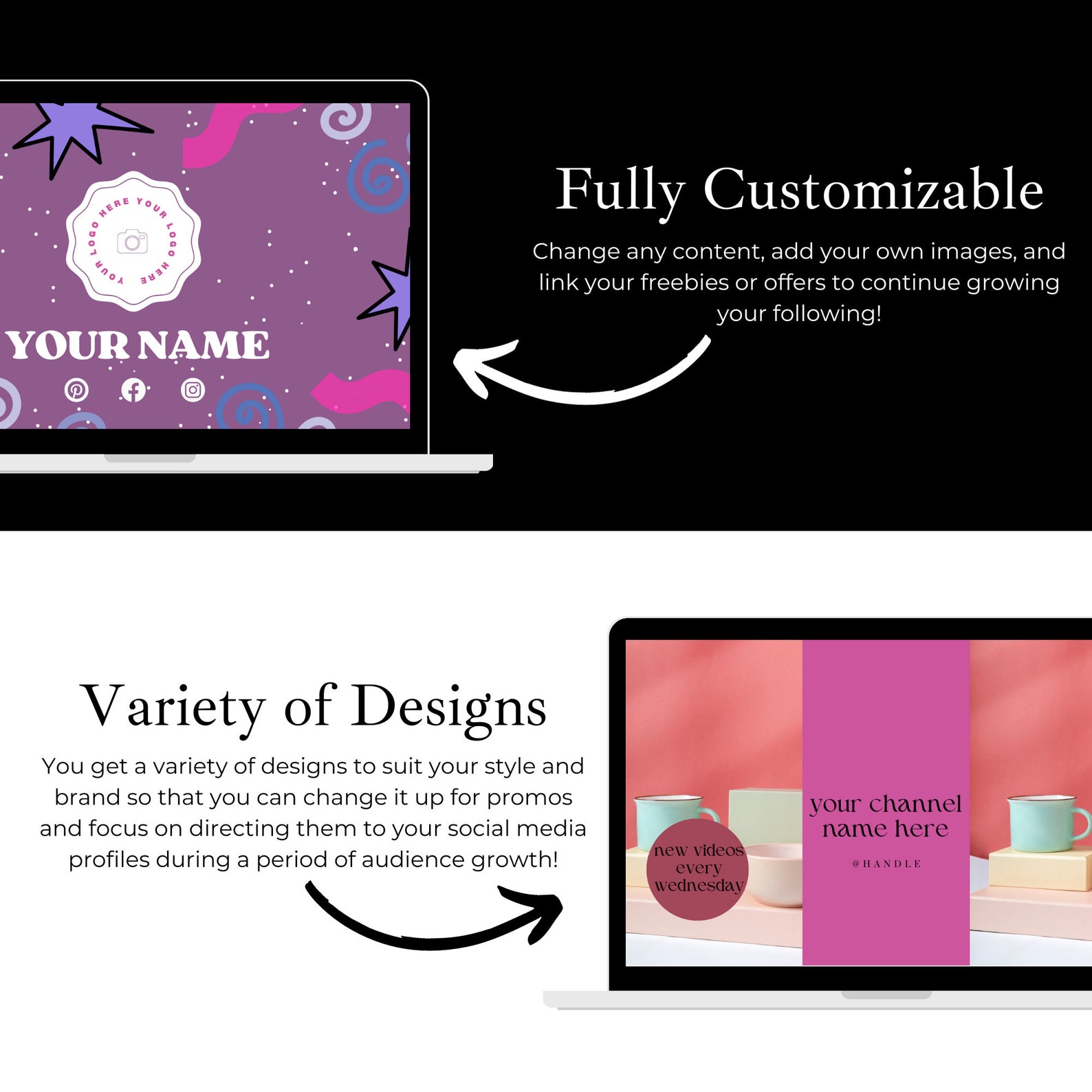 Youtube Banner Retro | Youtube Banner Canva Templates | Template ...