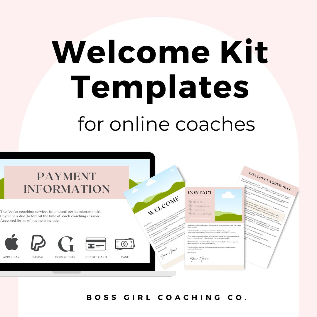 Welcome Packet Template for Coaching Clients INSTANT DOWNLOAD, Welcome ...