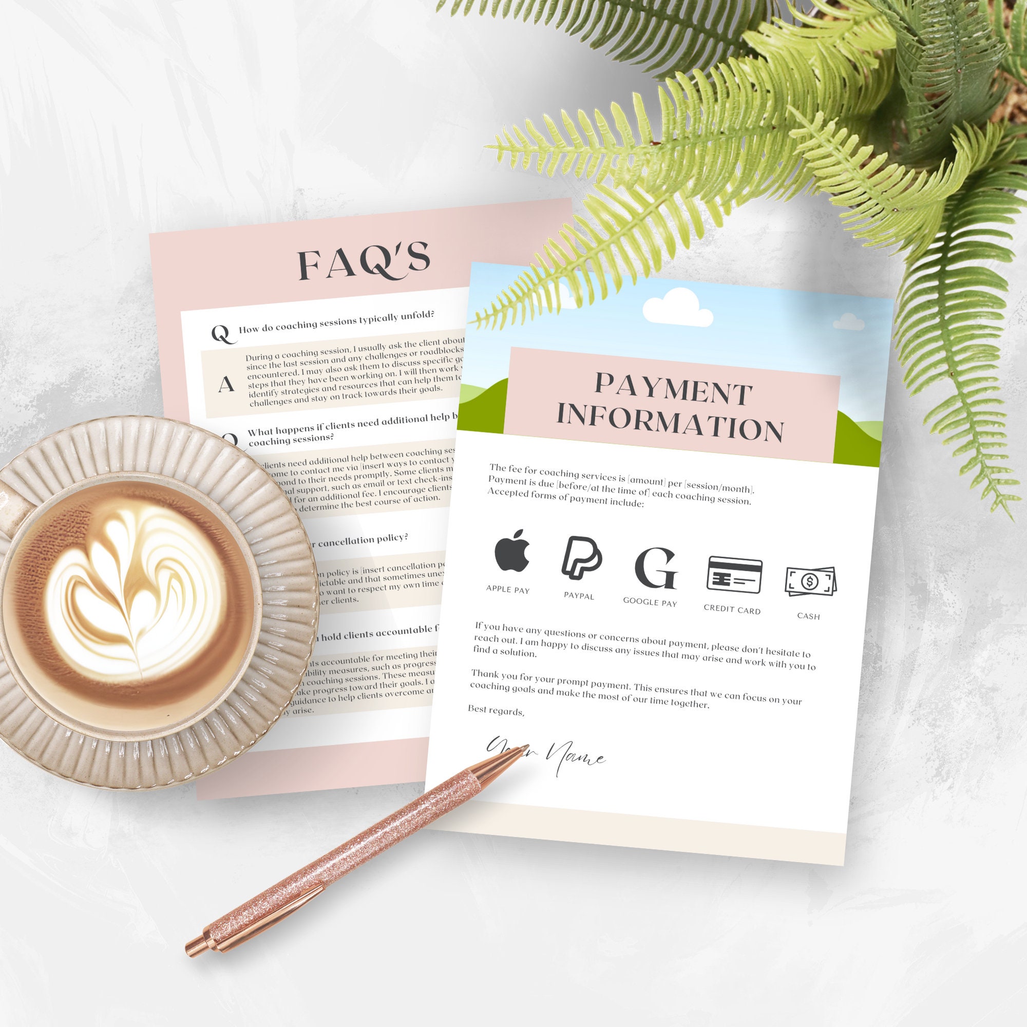 Welcome Packet Template for Coaching Clients INSTANT DOWNLOAD, Welcome ...