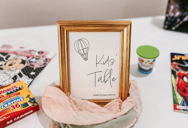 Kids Table Sign | Wedding & Special Event Printable Sign | Minimalist ...