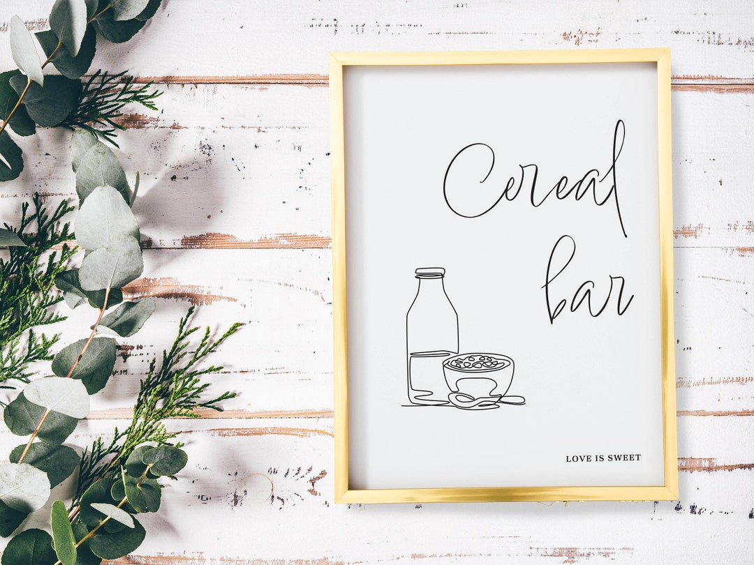 Cereal Bar Sign | Wedding & Special Event Printable Sign | Minimalist ...