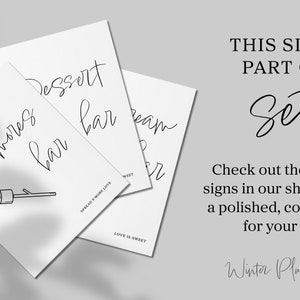 Cereal Bar Sign | Wedding & Special Event Printable Sign | Minimalist ...