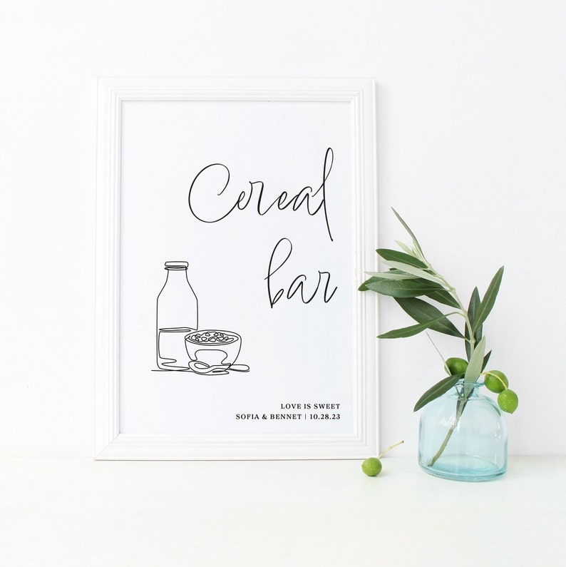 Cereal Bar Sign Wedding & Special Event Printable Sign - Etsy