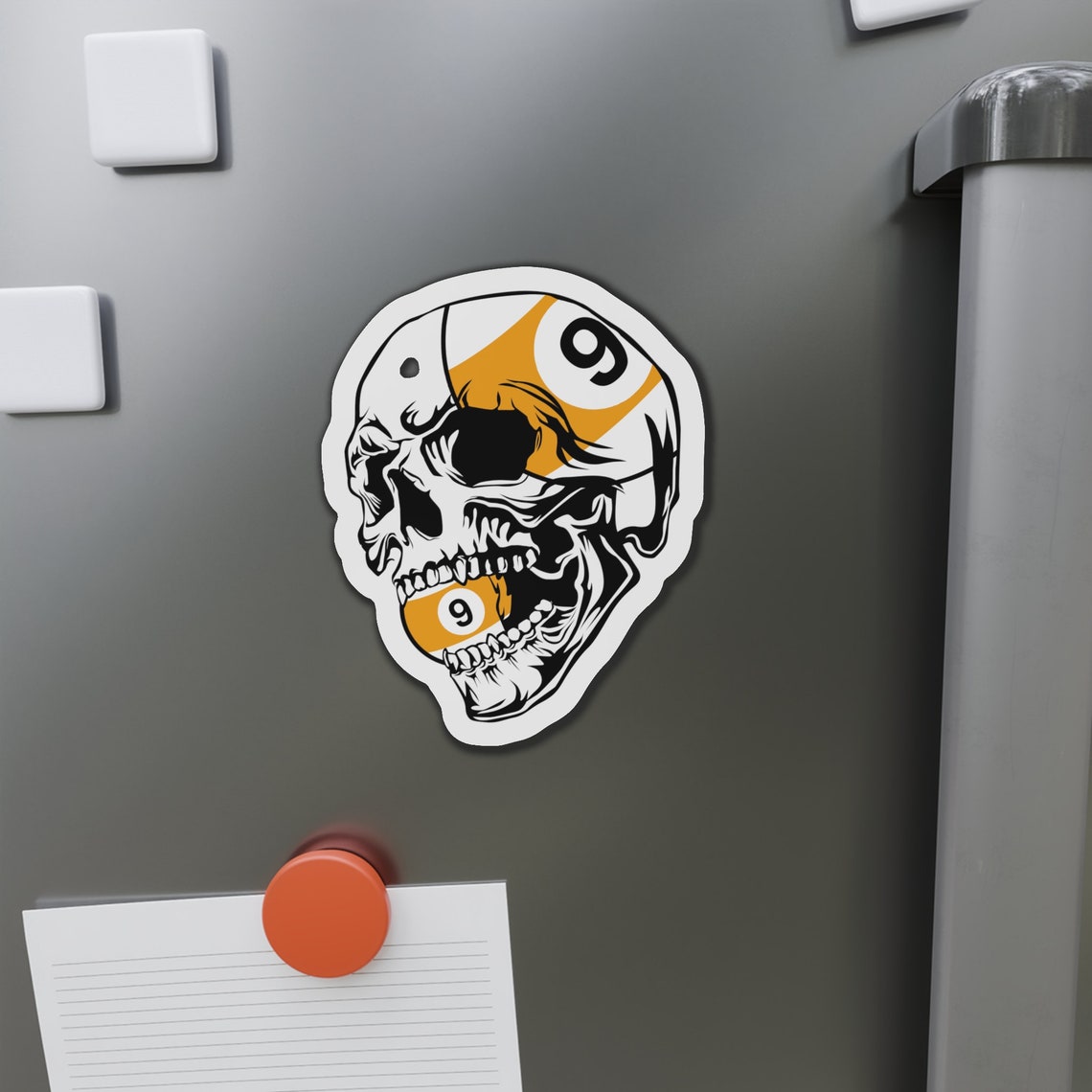 9 Ball Skull Die-cut Magnets Pool/billards - Etsy