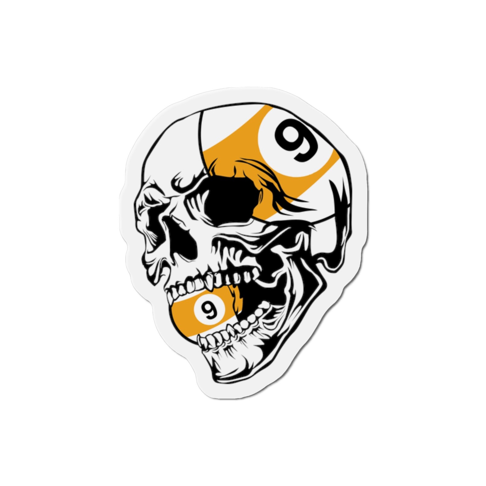 9 Ball Skull Die-cut Magnets Pool/billards - Etsy