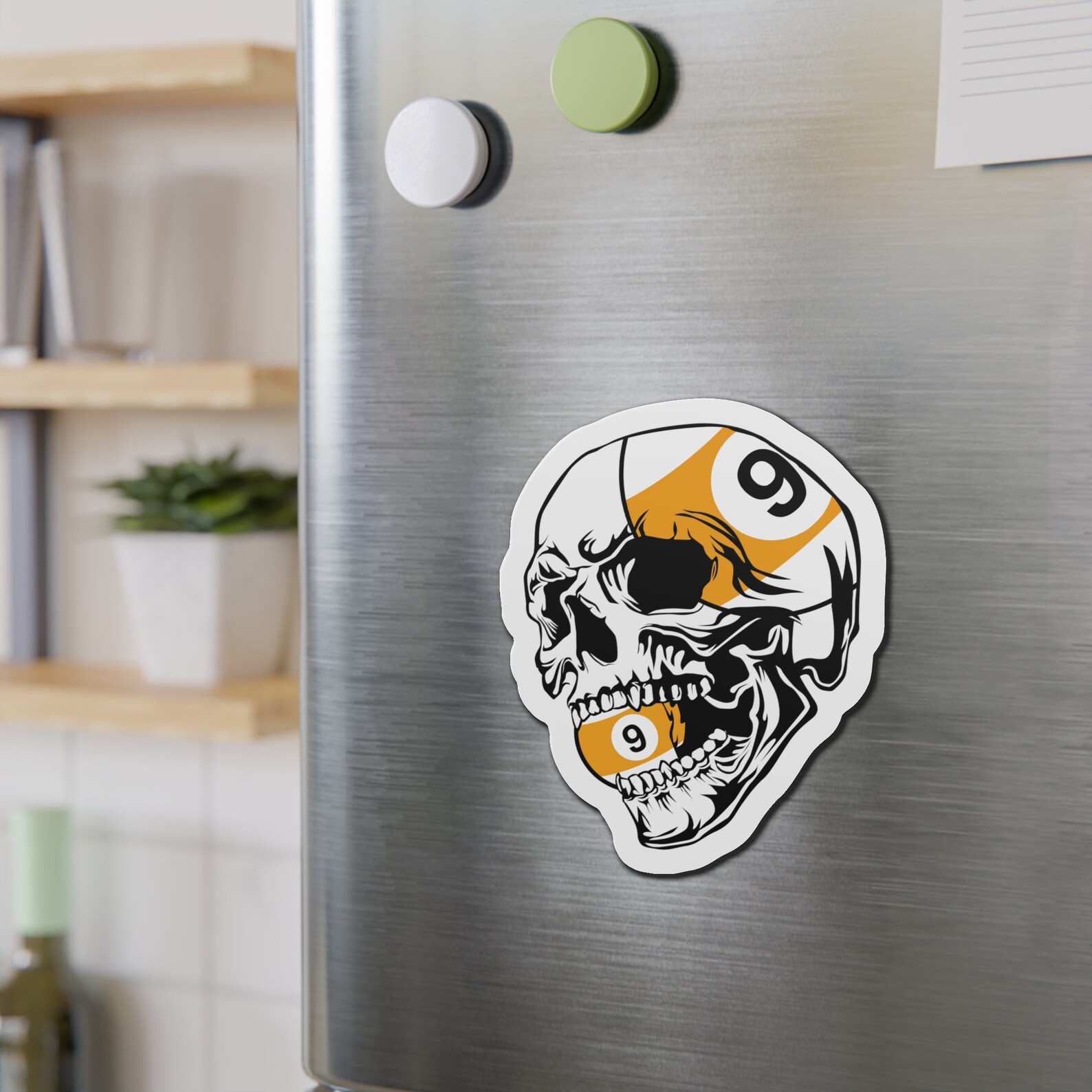 9 Ball Skull Die-cut Magnets Pool/billards - Etsy