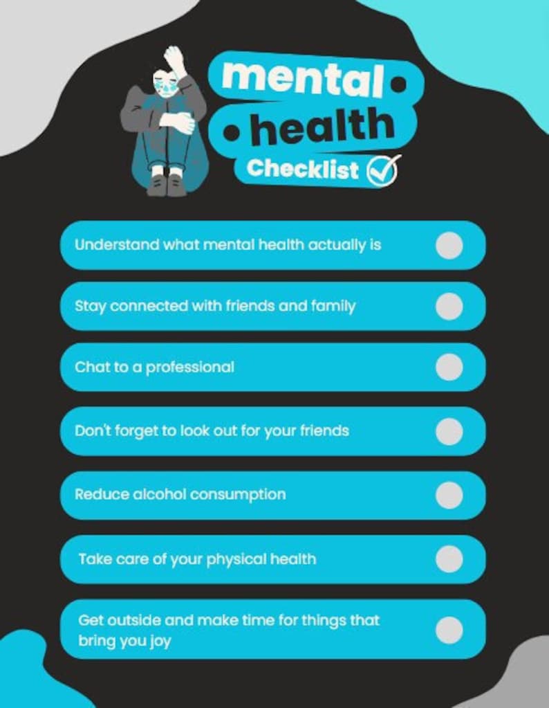 Daily Mental Health Checklist - Etsy Daily Mental Health Checklist - Etsy