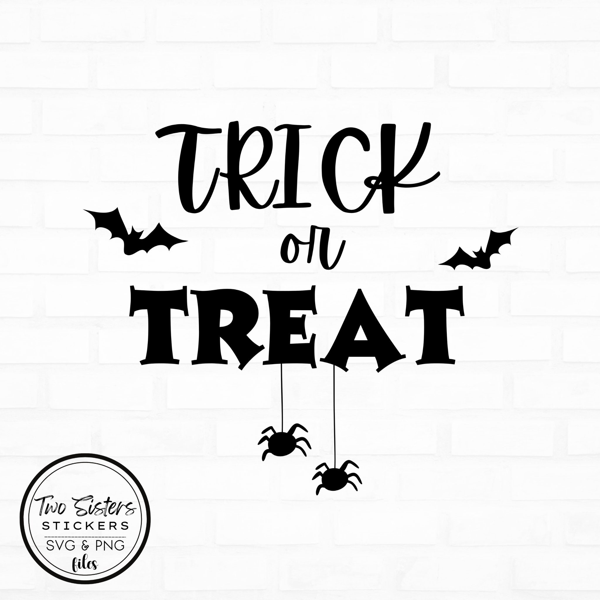 Trick or Treat SVG PNG | Halloween Bats & Spiders | Design for Projects ...