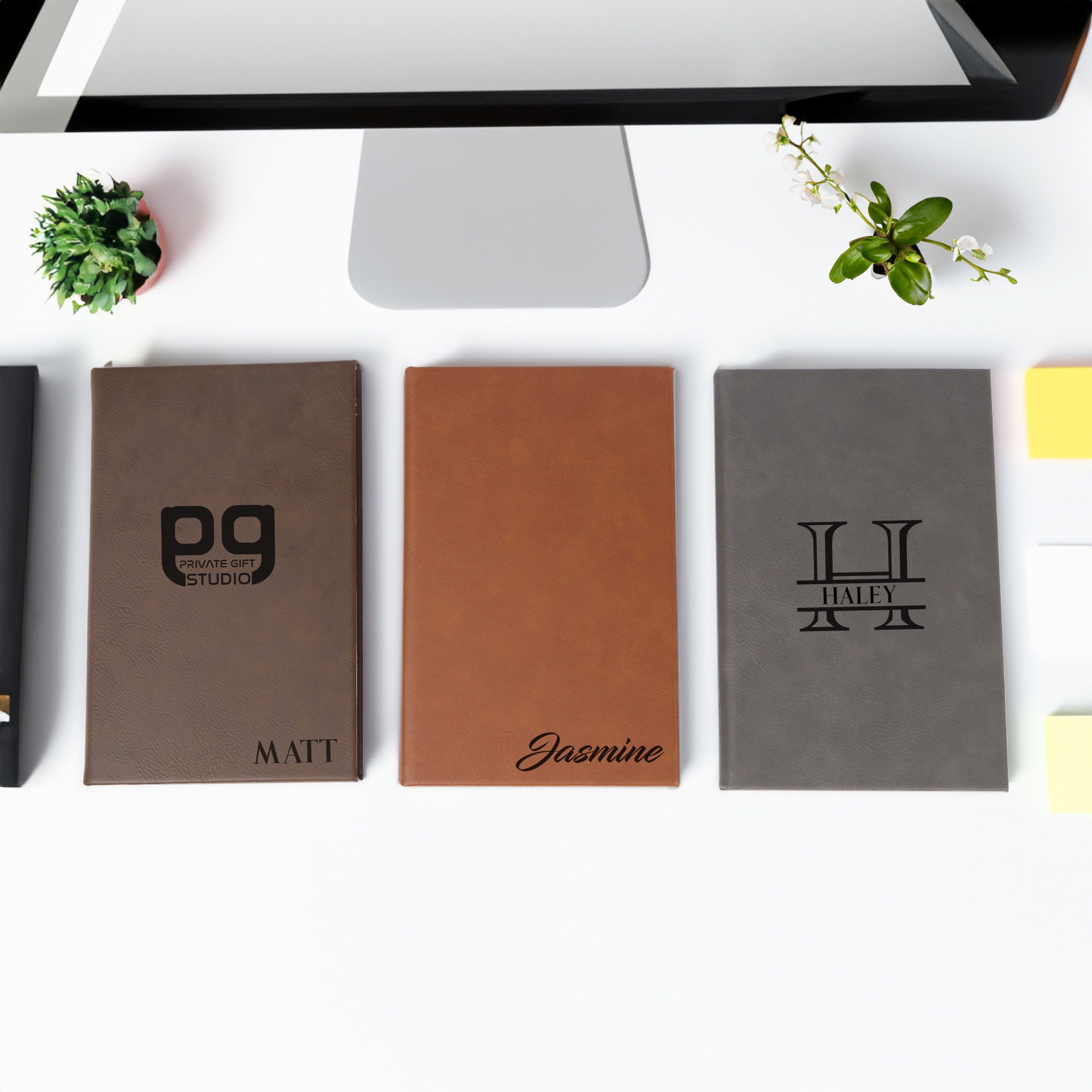 Personalized Mini Notebook, Custom Vegan Leather Journal, Small ...