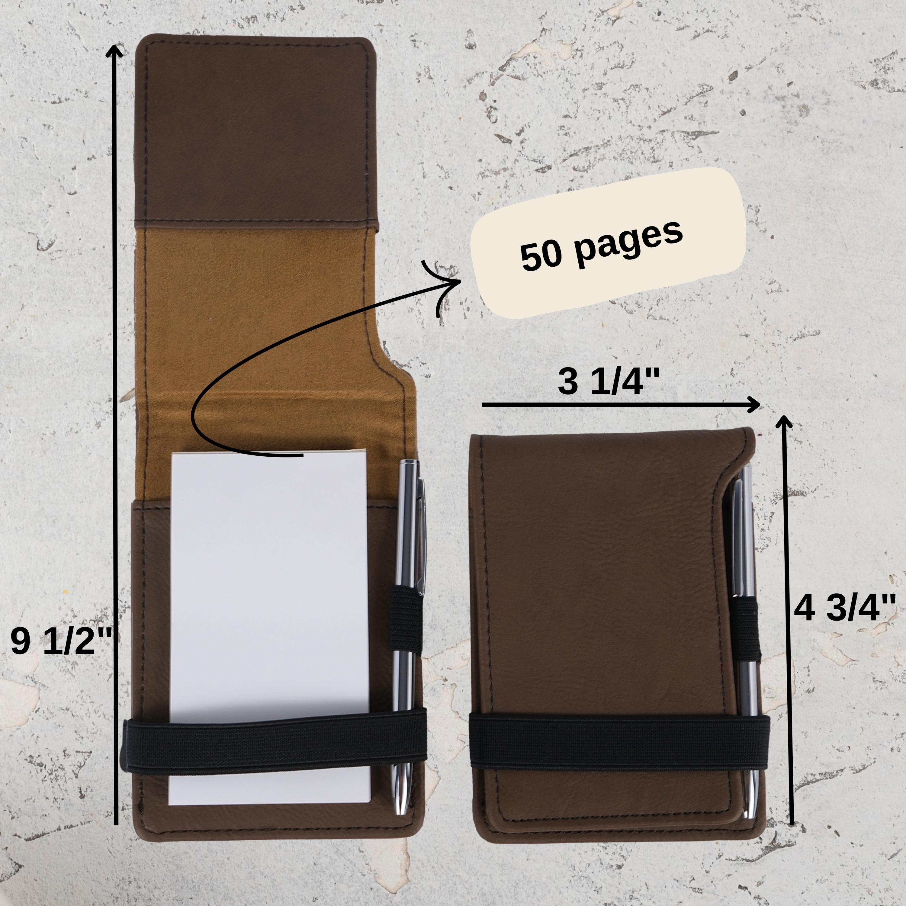 Personalized Vegan Leather Mini Notepad With Pen: Engraved Pocket ...