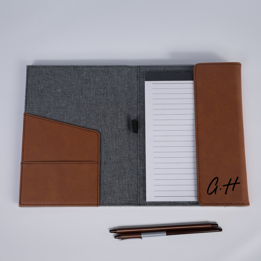 Custom Engraved Portfolio, Leather Padfolio, Personalized Portfolio ...