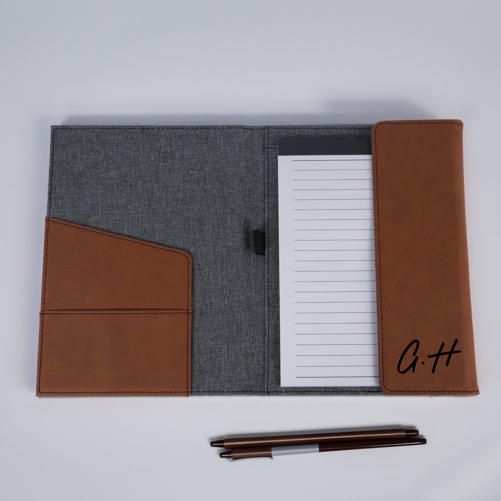 Custom Engraved Portfolio, Leather Padfolio, Personalized Portfolio ...