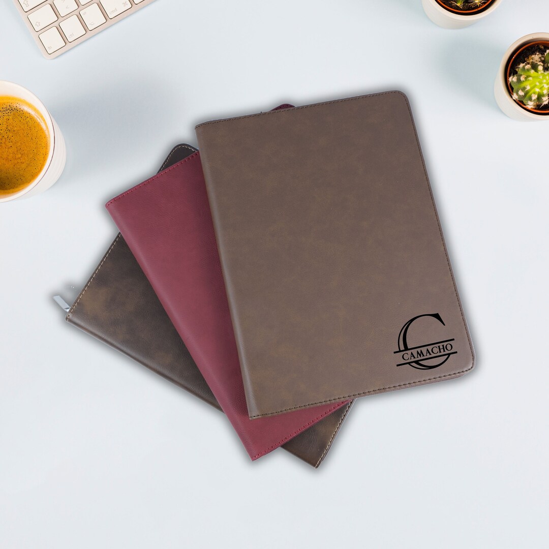 Custom Vegan Leather Zippered Portfolio: Refillable Padfolio, Business ...
