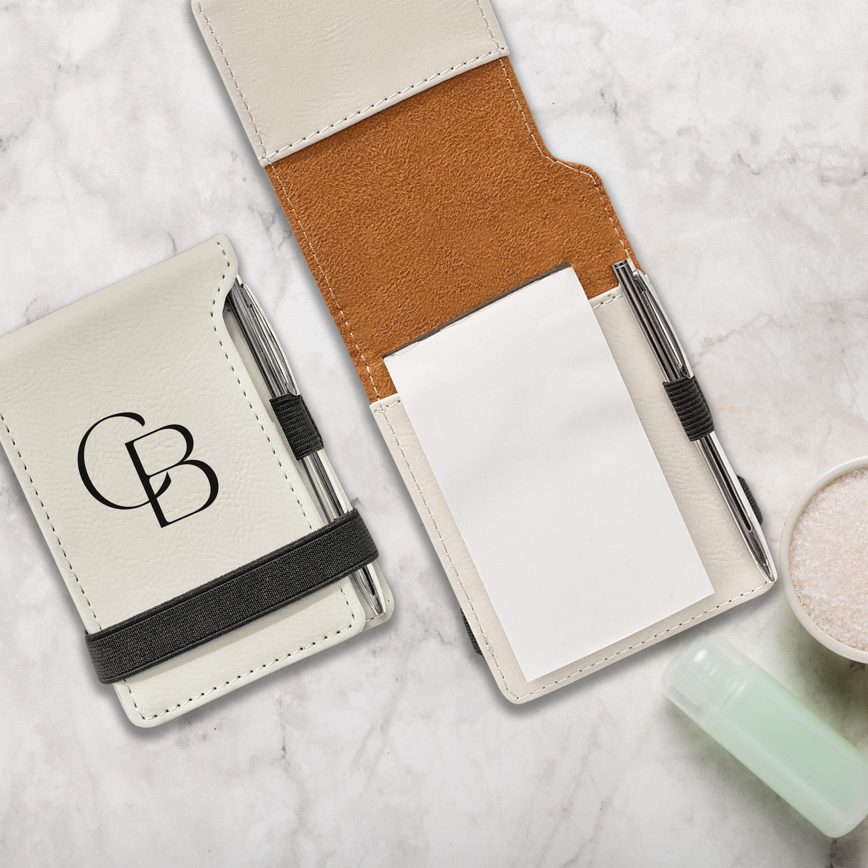 Personalized Leather Pocket Notepad With Pen: Engraved Mini Notebook - Etsy