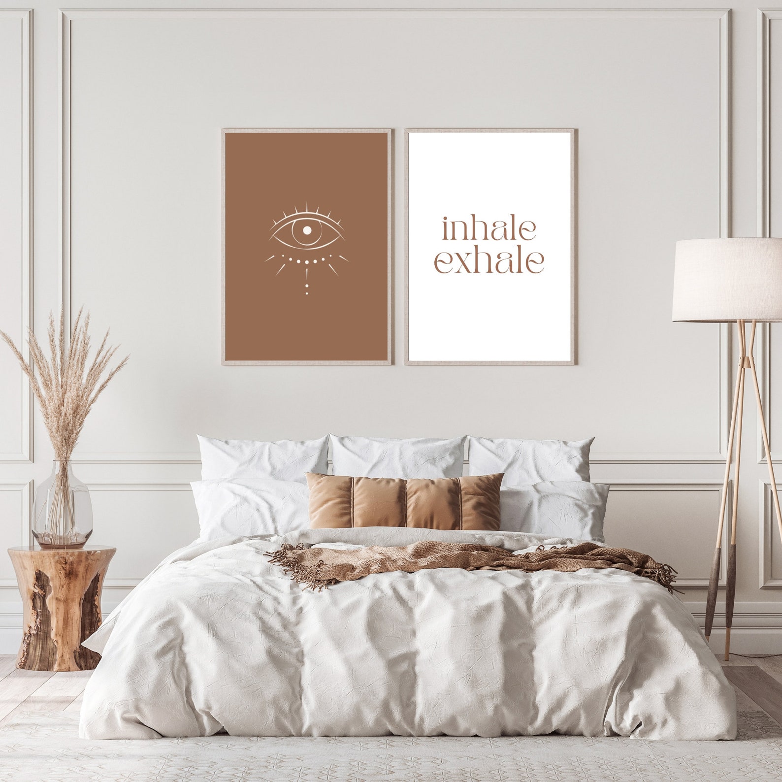 Meditation Poster Set of 2, Inhale Exhale Wall Art, Third Eye ...