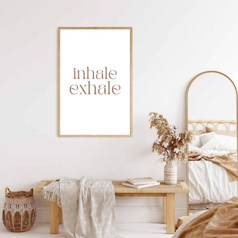 Meditation Poster Set of 2, Inhale Exhale Wall Art, Third Eye ...