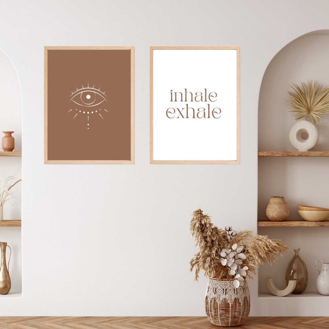 Meditation Poster Set of 2, Inhale Exhale Wall Art, Third Eye ...