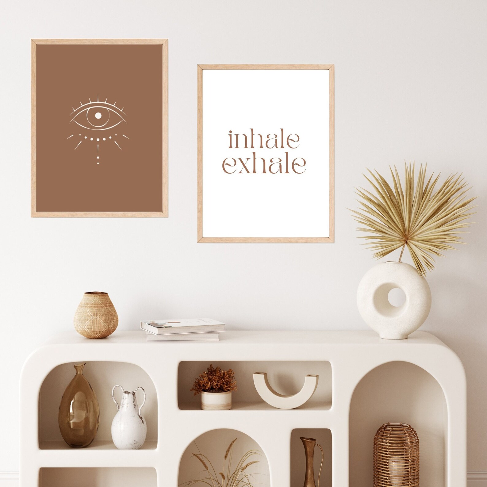Meditation Poster Set of 2, Inhale Exhale Wall Art, Third Eye ...