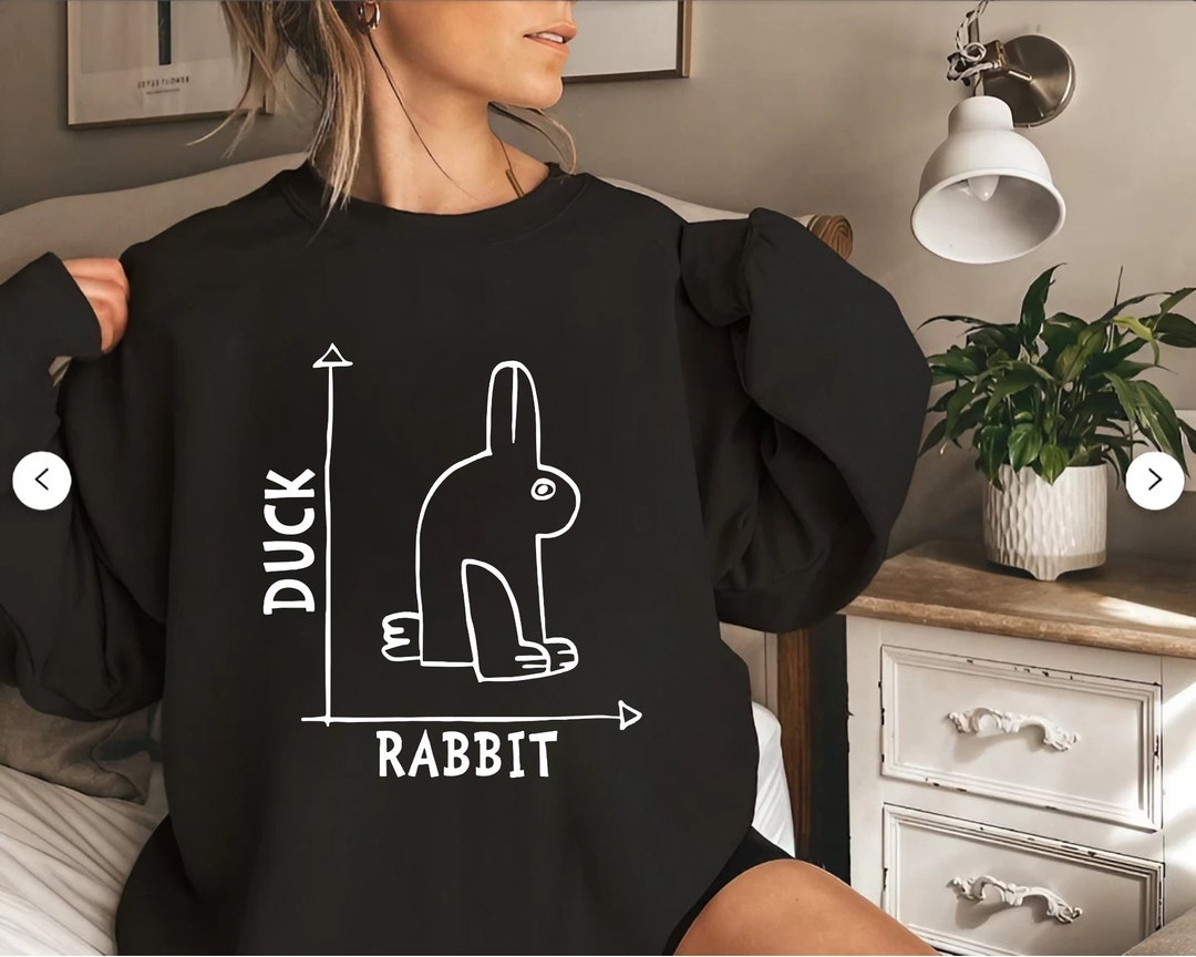 Rabbit & Duck Ambiguous Optical Illusion Drawing Shirt, Funny Meme Gift ...